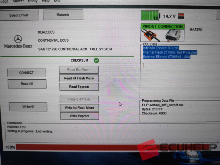 Read and Write Mercedes Euro6 ACM + MCM with KT200
