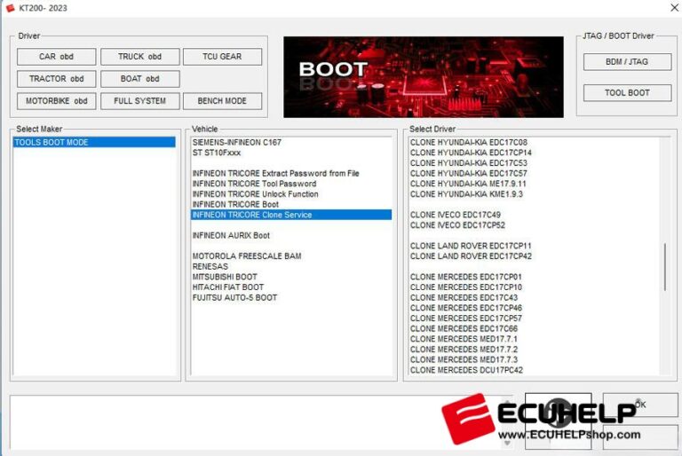 Tricore Clone MEDC17 using ECUHELP KT200 ECU Tool