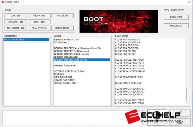 Tricore Clone MEDC17 using ECUHELP KT200 ECU Tool