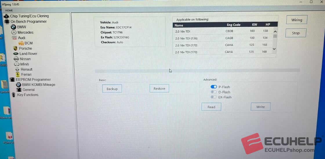 Cloning EDC17C50 by ECUHELP KT200 + HTprog