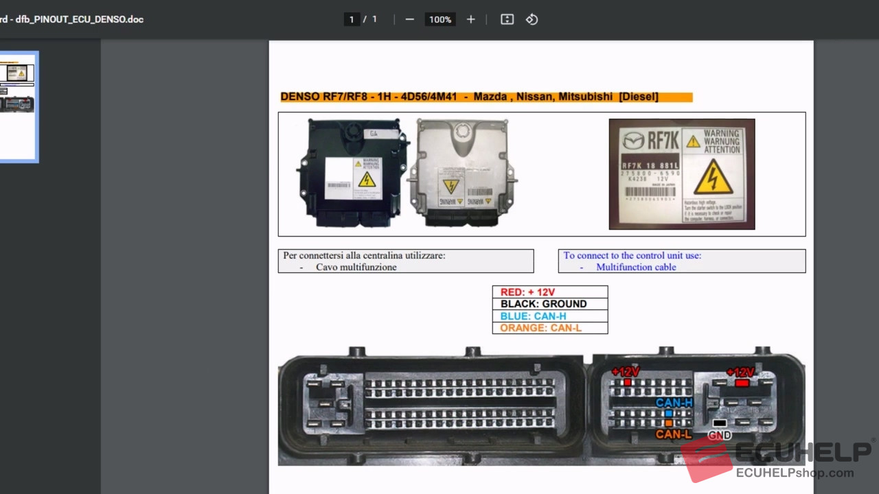 ECUHELP KT200 DENSO ECU Read / Write Flash Data