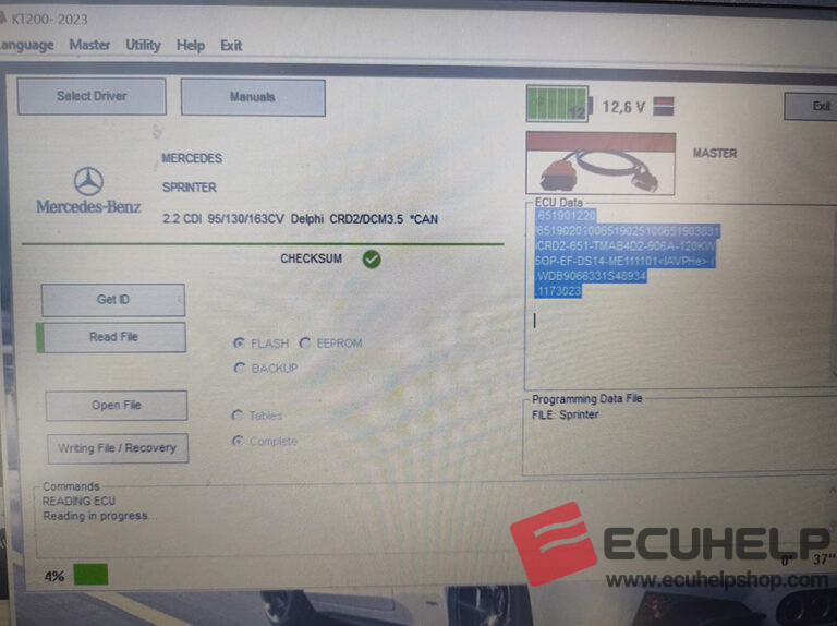 KT200 Read and Write Mercedes CRD2.10 OBD or Jtag Mode OK