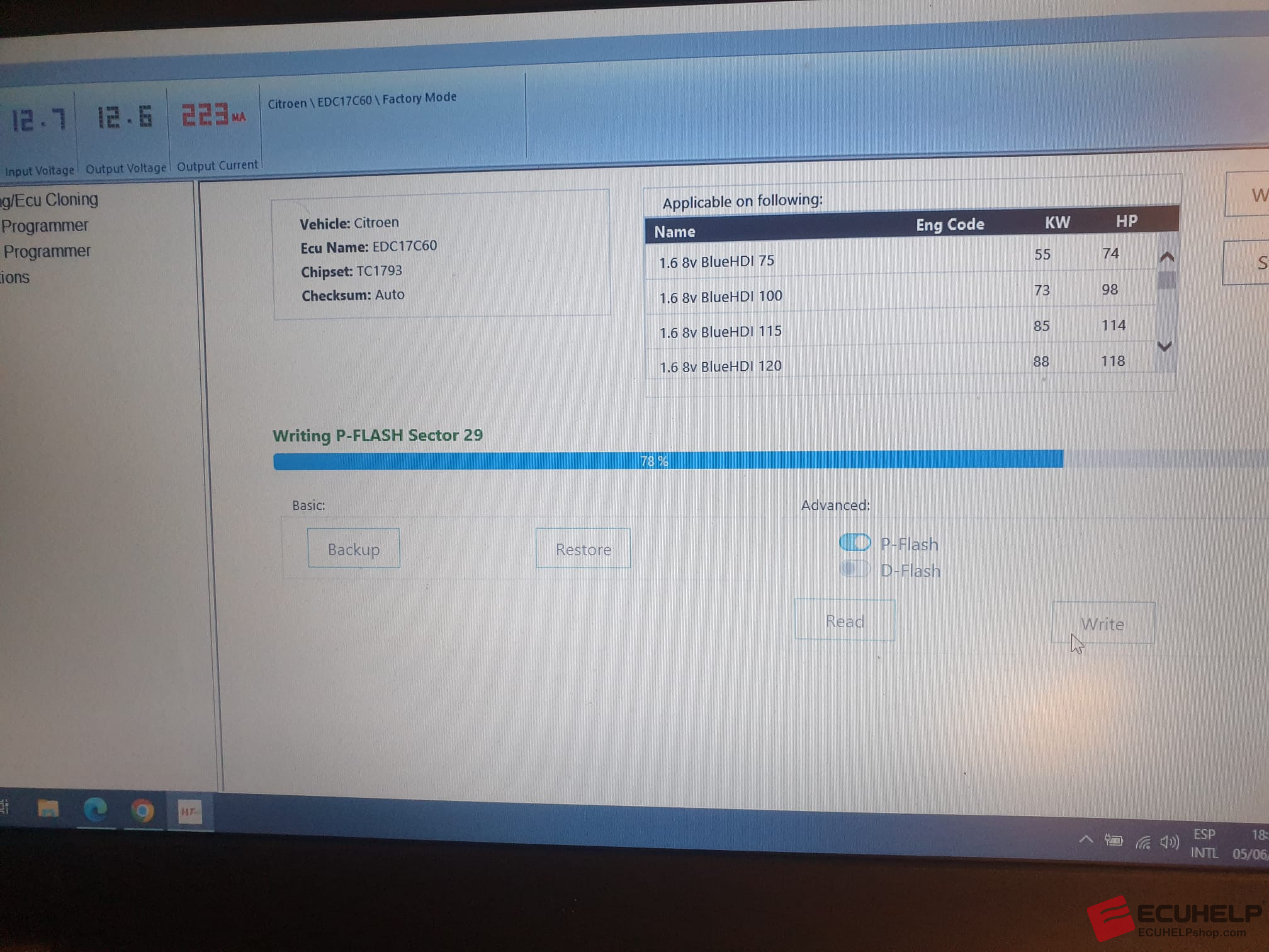 ECUHLEP HTprog Read ECU edc17c60 OK