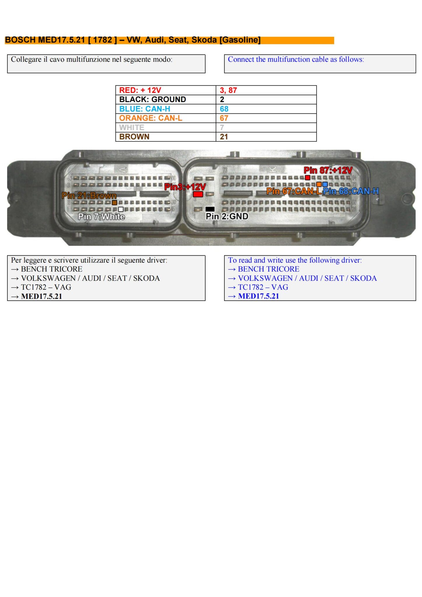 How to Read / Write VW Bosch MED17.5.21 by ECUHELP KT200?