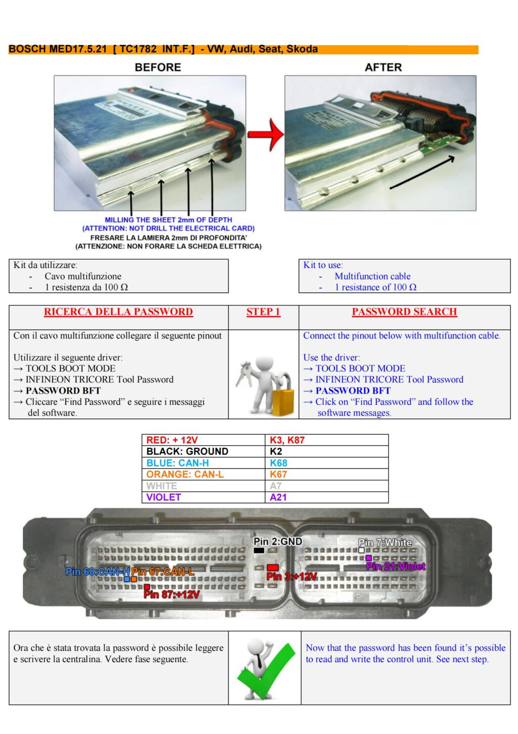 How to Read / Write VW Bosch MED17.5.21 by ECUHELP KT200?