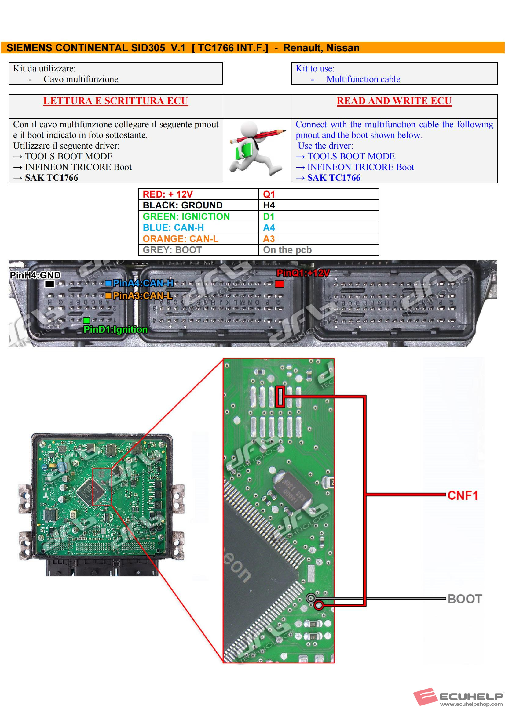 KT200 Read/Write SID305 via OBD 100% work