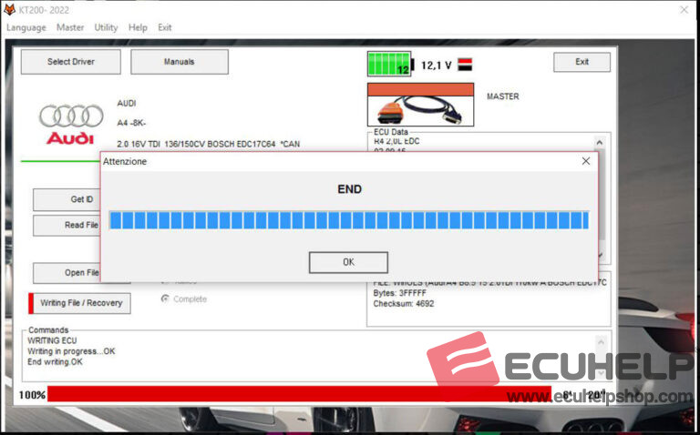 KT200 Read and Write Edc17c64 Bench and OBD all ok