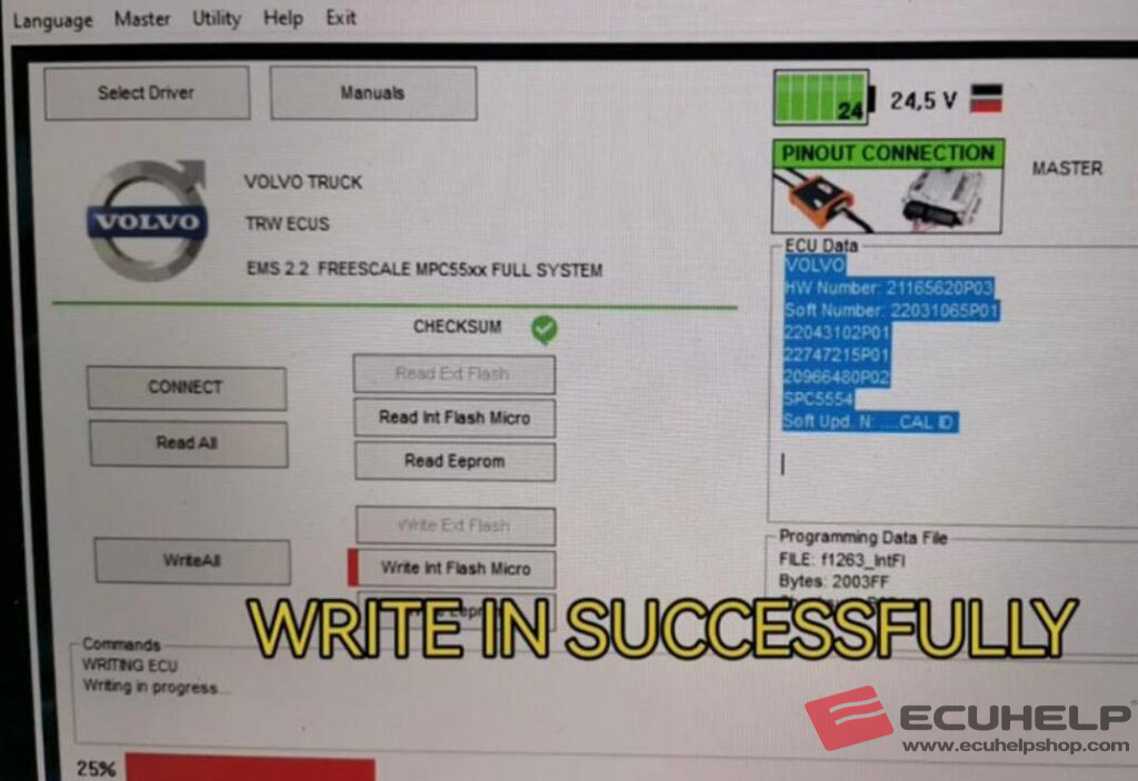 KT200 Bench Read/Write Volvo Renault TRW EMS 2.2 EMS 2.3 OK