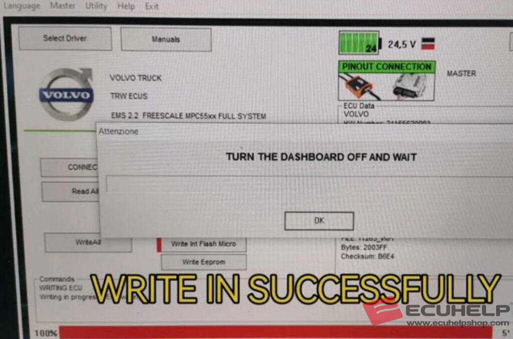 KT200 Bench Read/Write Volvo Renault TRW EMS 2.2 EMS 2.3 OK