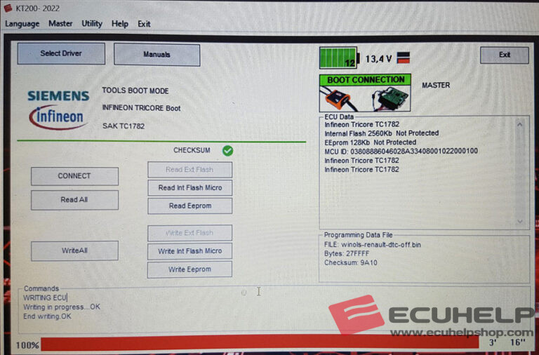 How to use KT200 Read/Write EMS3155 ECU Boot Mode?