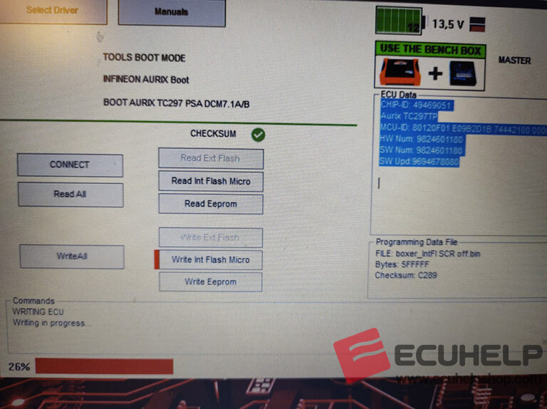 KT200 PSA DCM7.1A DCM7.1B Boot Mode: R/ W/Chck OK