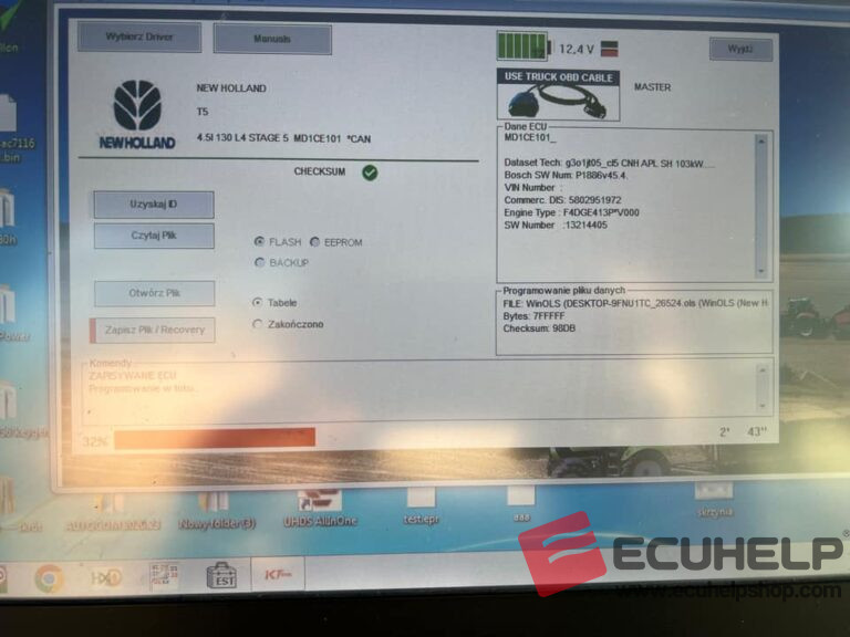 KT200 Read and Write MD1CE101 New Holland T5.110