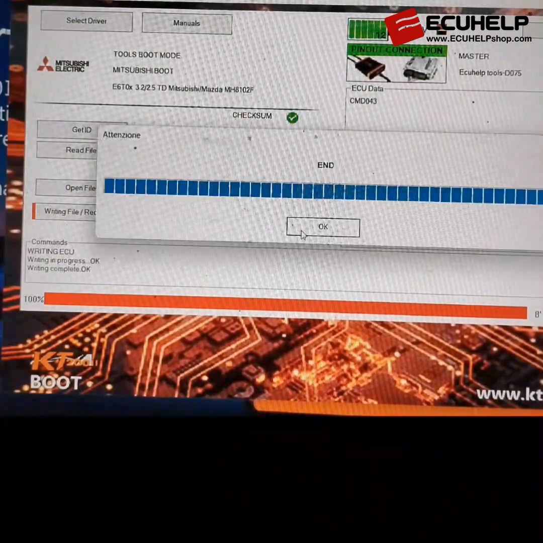 KT200II Read Write MITSUBISHI E6T0X BOOT MODE – OK