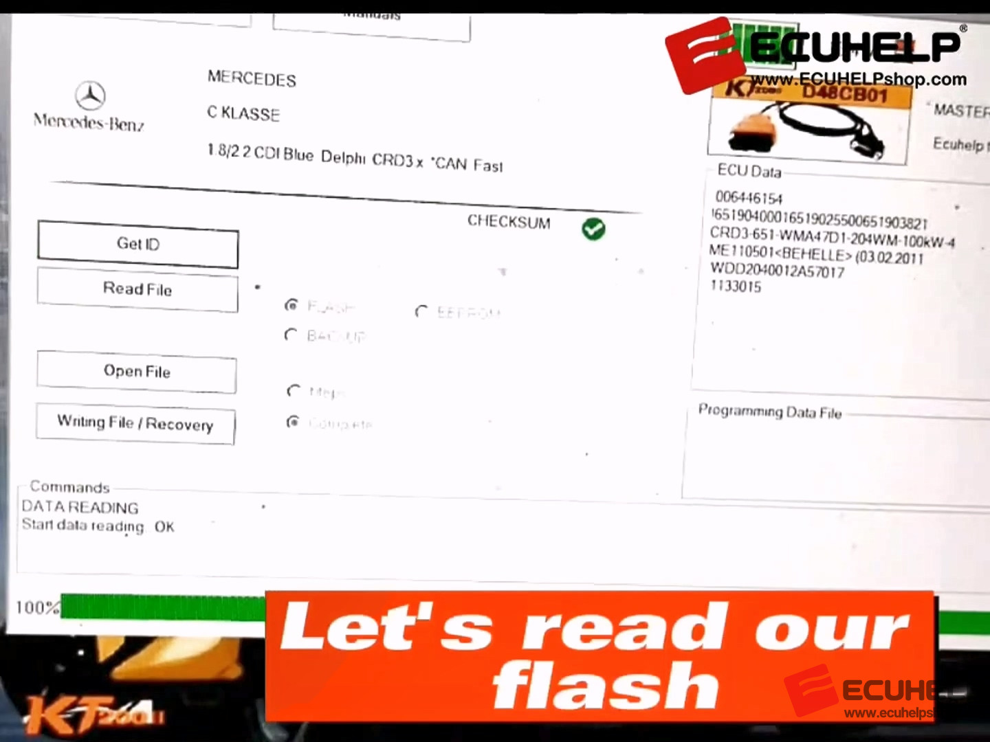 KT200II Read Write Mercedes C220 CDI CRD3x via OBD