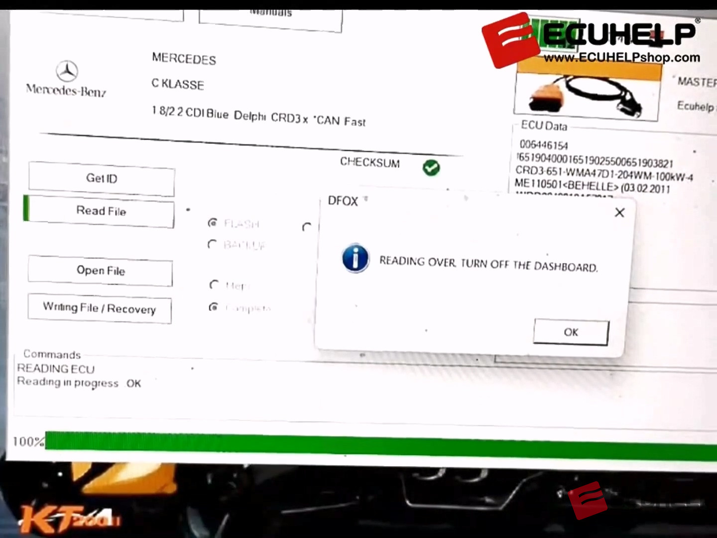 KT200II Read Write Mercedes C220 CDI CRD3x via OBD