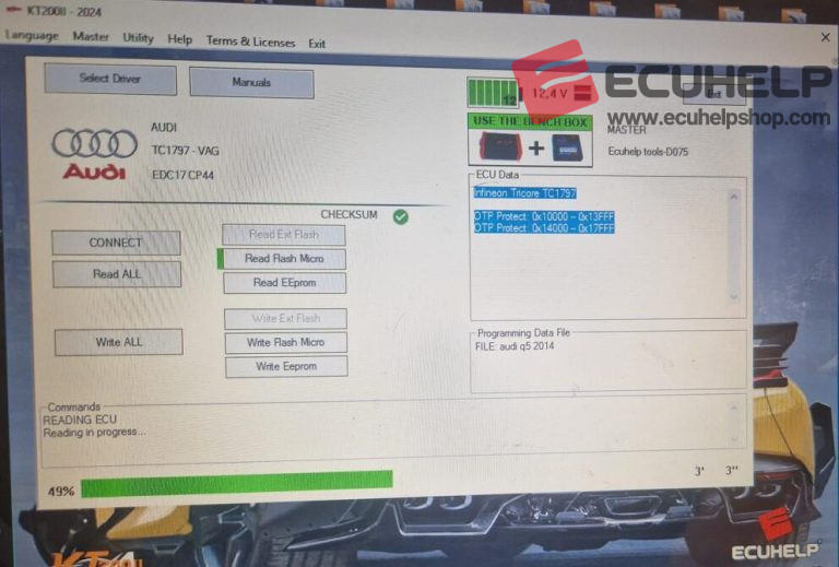 Audi EDC17CP44 Programming with KT200II ECU Tool