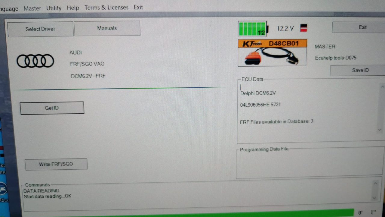 KT200II read and write Audi DCM6.2 FRF via OBD