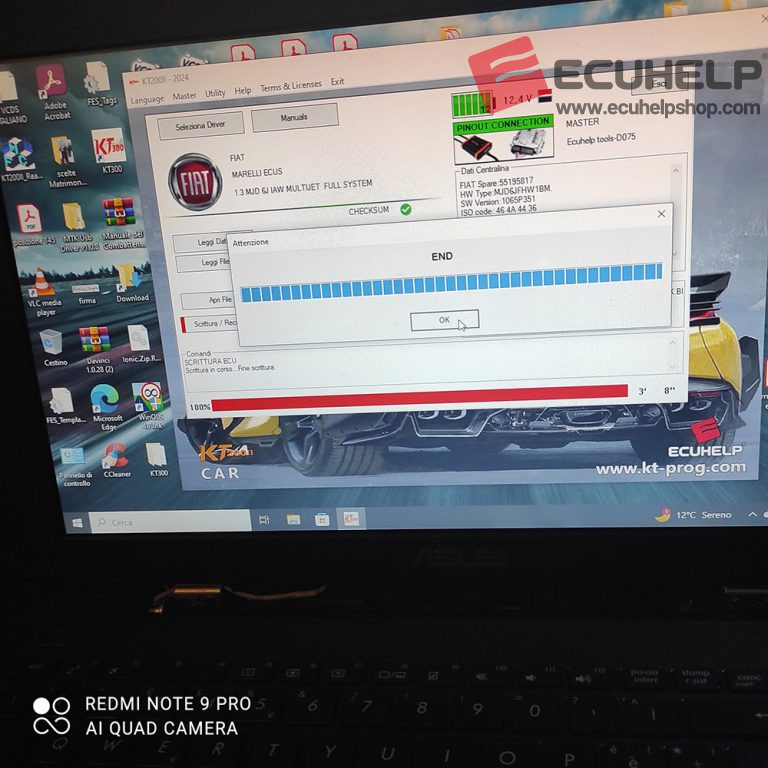 KT200 II Read Write Fiat ECU Marelli IAW 6JF in Full System