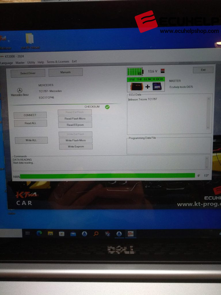 KT200II Read Write MB Sprinter EDC17CP46 20016 on Bench