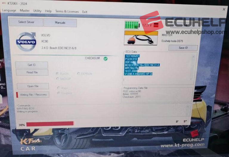 KT200 II Read Write Volvo XC90 Bosch EDC16C31 via OBD