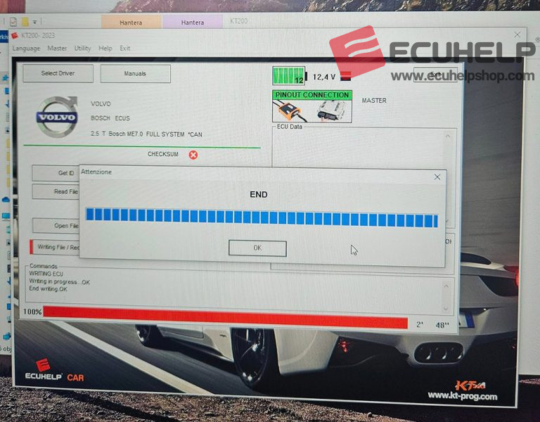 KT200 Offline Read and Write Volvo V70 T5 ME7.0 Pinout Mode