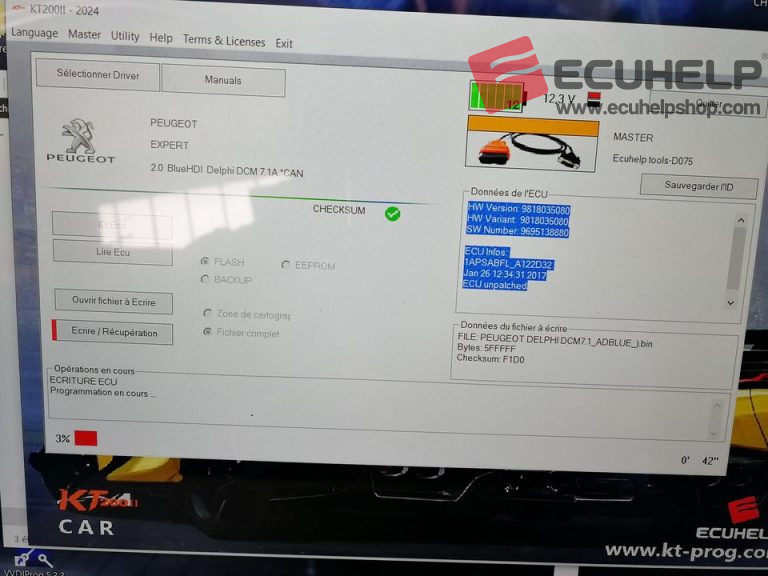 KT200II Peugeot Expert DCM 7.1A VR Read Write