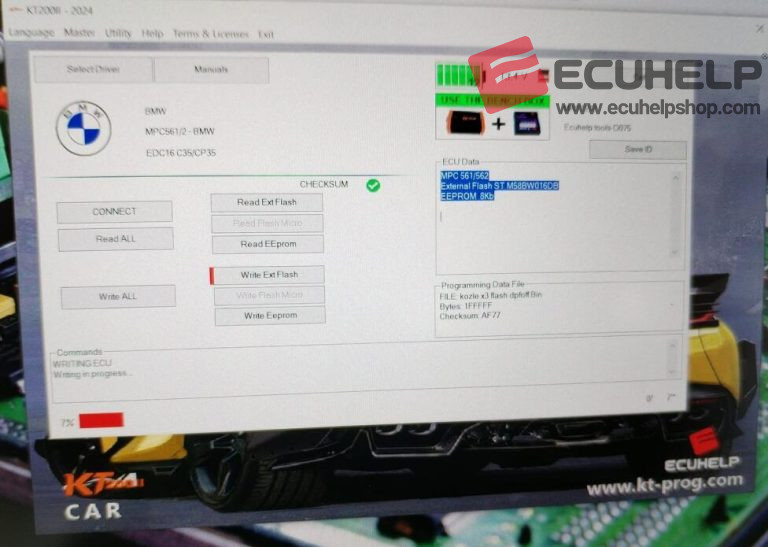 KT200 II Read Write BMW X3 Bosch EDC16C35 Bench Mode