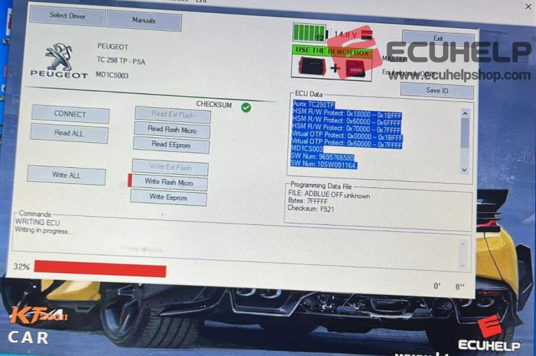 KT200II Read/Write Bosch MD1CS003 2020 Peugeot (Bench Mode)