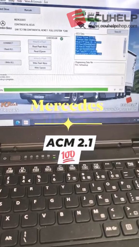 KT200II Read/Write Mercedes Continental ACM2.1 Pinout Mode