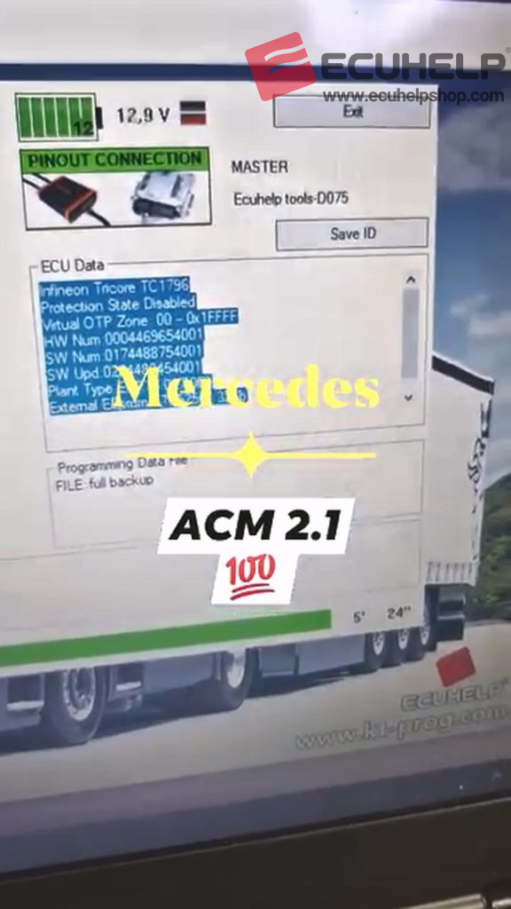 KT200II Read/Write Mercedes Continental ACM2.1 Pinout Mode