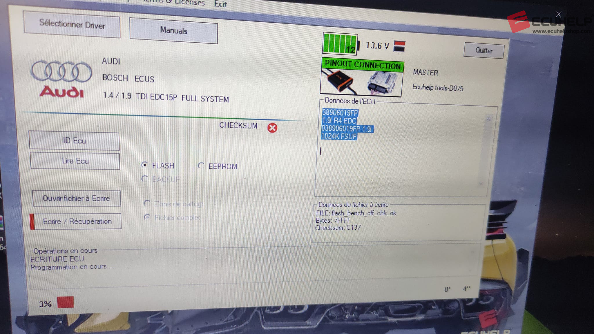 KT200 Full System Read Write Audi A4 EDC15P+ 1.9 tdi 130ch