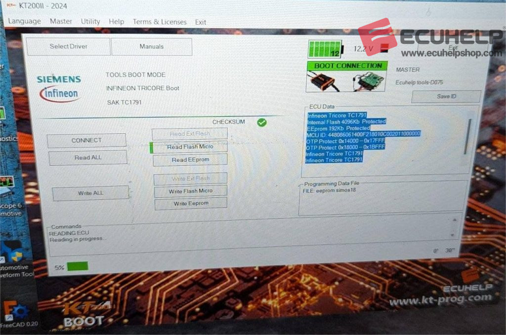 KT200II read write Seat leon fr 2016 Simos 18.1 Boot mode