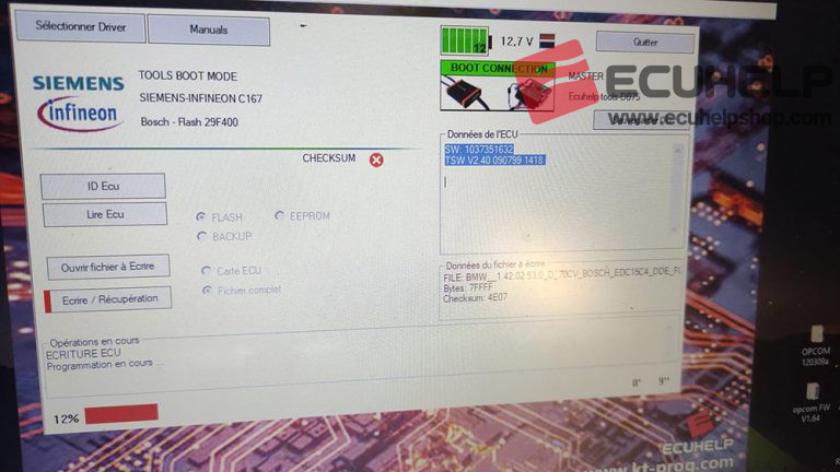 KT200 2 Read/Write BMW 330D 3.0L 6cyl in Pinout Mode