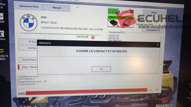 KT200 2 Read/Write BMW 330D 3.0L 6cyl in Pinout Mode