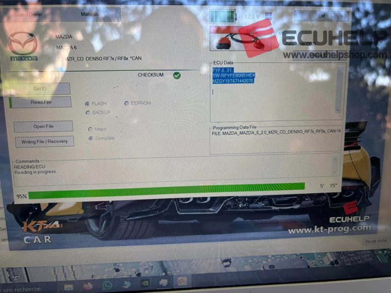 KT200 II Read/Write Denso RF7x Mazda 6 2.0 MZR-CD 2007 via OBD