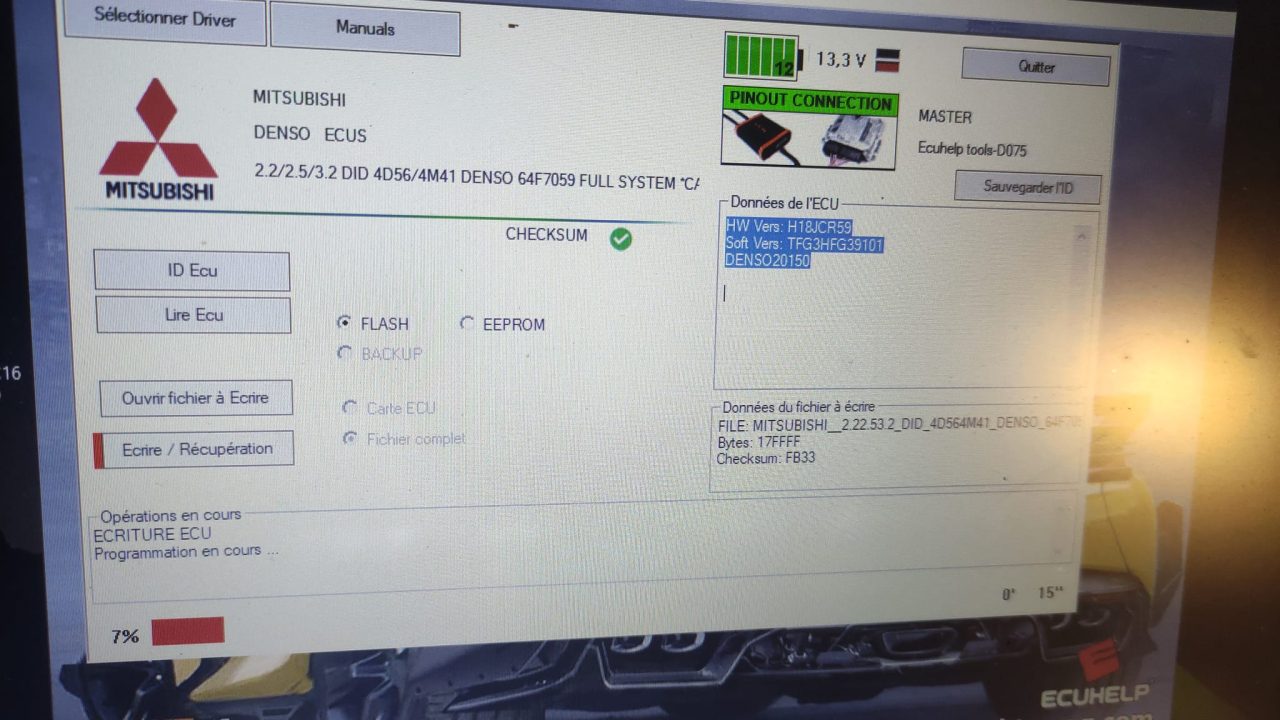 KT200 II Read Write Mitsubishi L200 Denso SH7059 Full System Mode