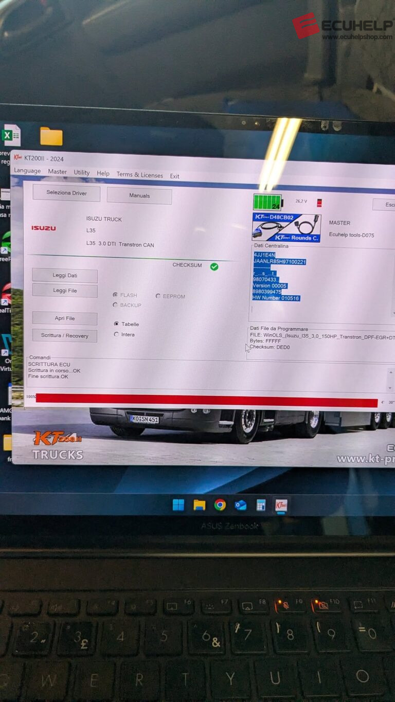 KT200II OBD Read/Write Isuzu L35 3.0 DTI Transtron ECU