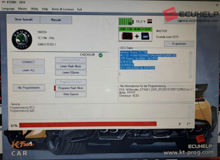 KT200II Bench Read Write Simos PCR2.1 Skoda Seat