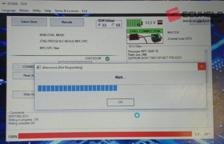 ECUHELP KT200II Read Write TRW EMS2.3 Boot Mode